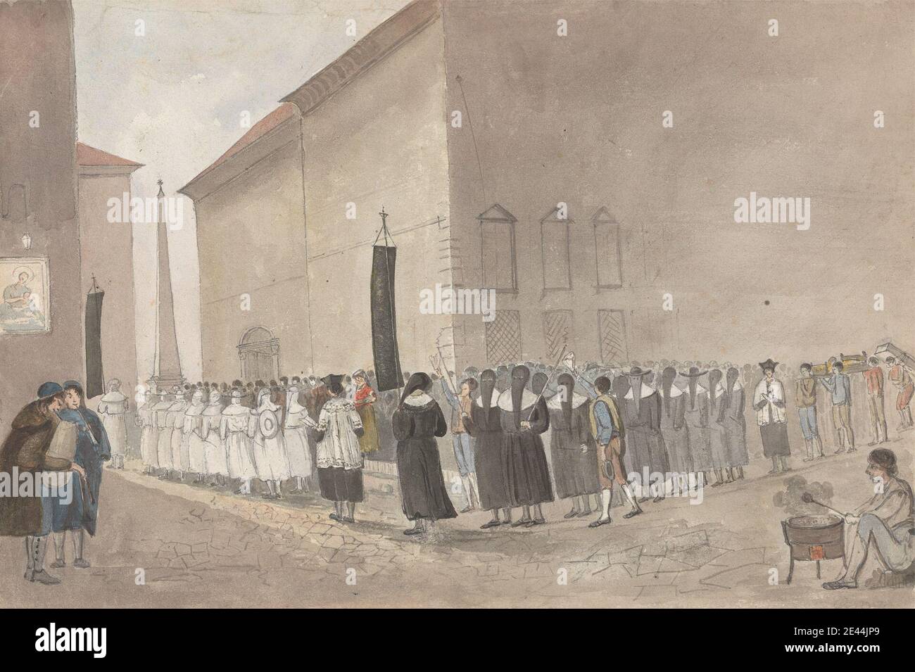 Isaac Weld, 1774â€“1856, Irish, Funeral Procession at Rome, 1818 ...