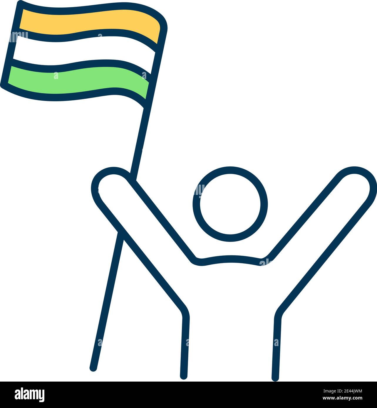 Indian independence day celebration RGB color icon Stock Vector Image ...