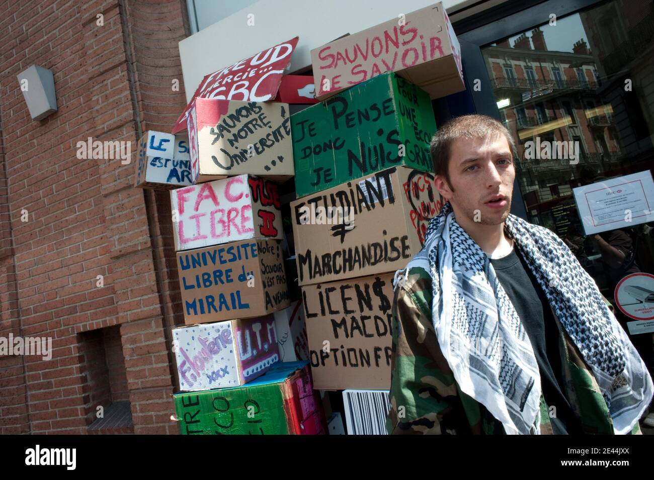 Students demonstrating in the streets of Toulouse, France on May 7 ...