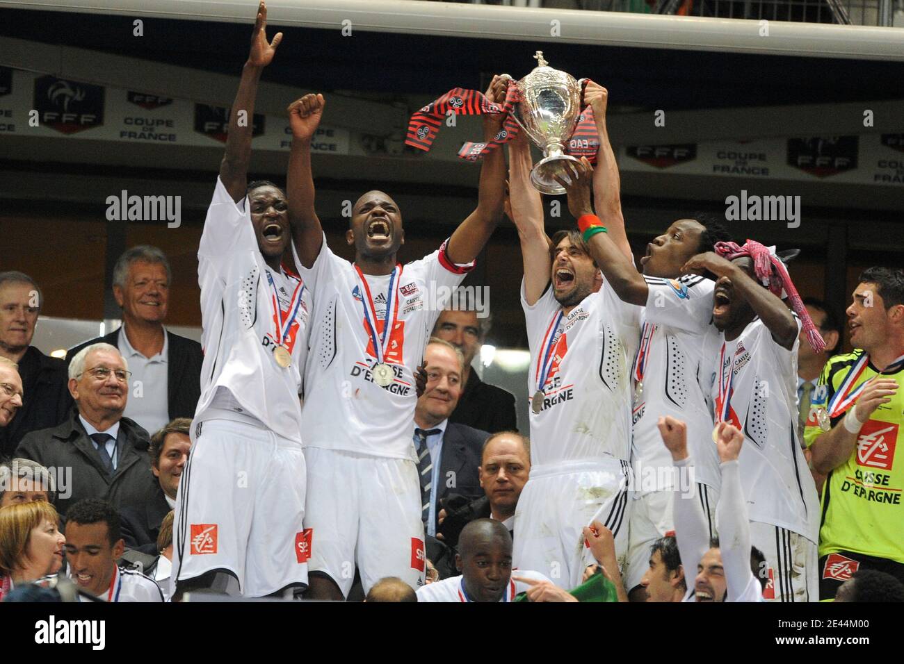 Guingamp's Cup winners during French Cup Final soccer match, Rennes vs ...