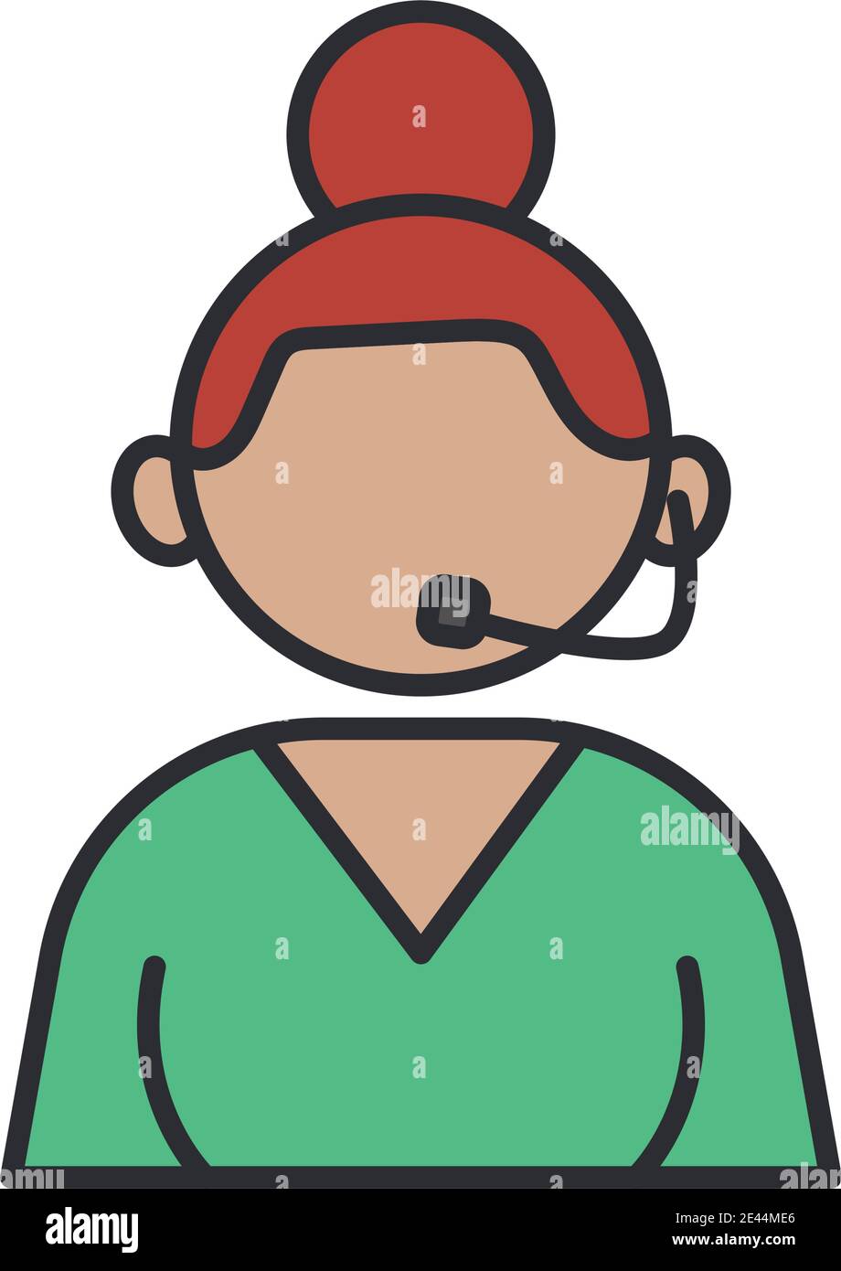 profession receptionist worker avatar fill style icon vector ...