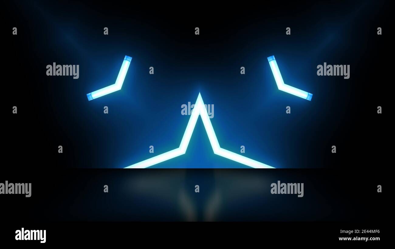 Neon lamps Bulb lights Stage screen wall. illustration texture banner ...