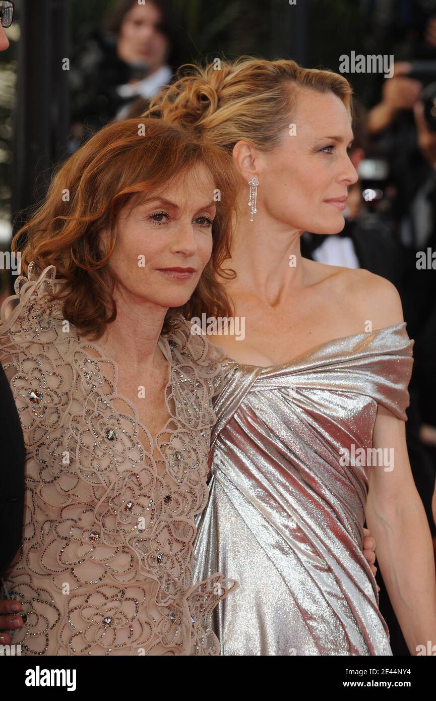 Isabelle Huppert, Robin Wright Penn arriving to the screening of the ...