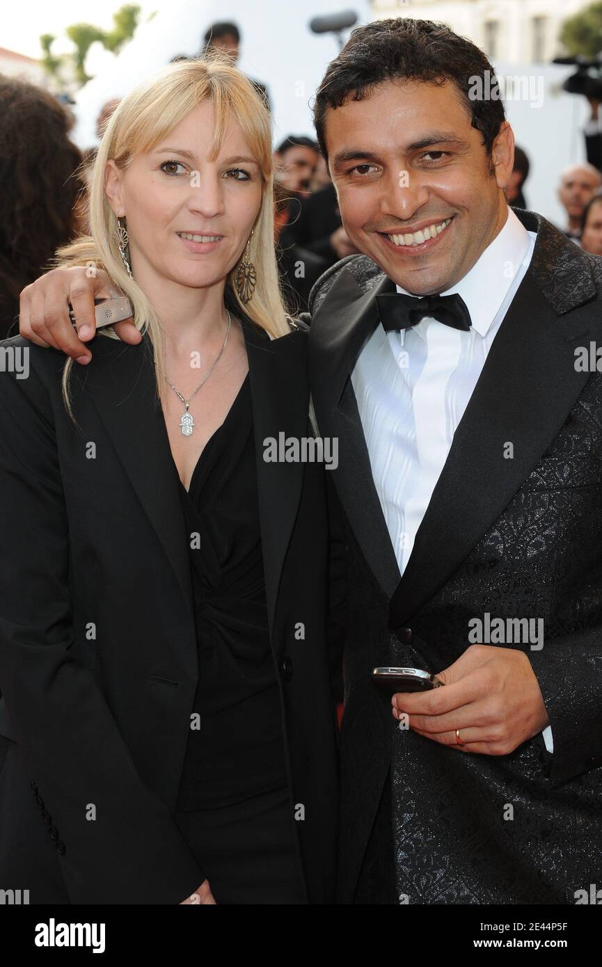 Katia Aznavour and her husband Jean Rachid arriving to the screening of ...