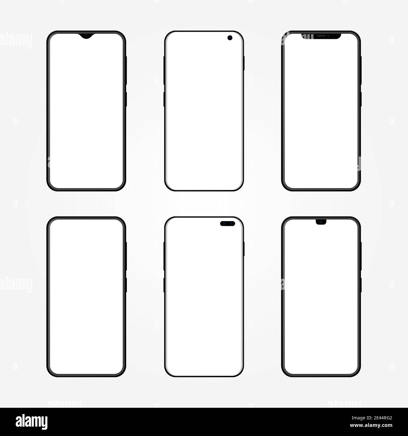 Set of smartphones, shape of a modern mobile phone Stock Vector Image ...