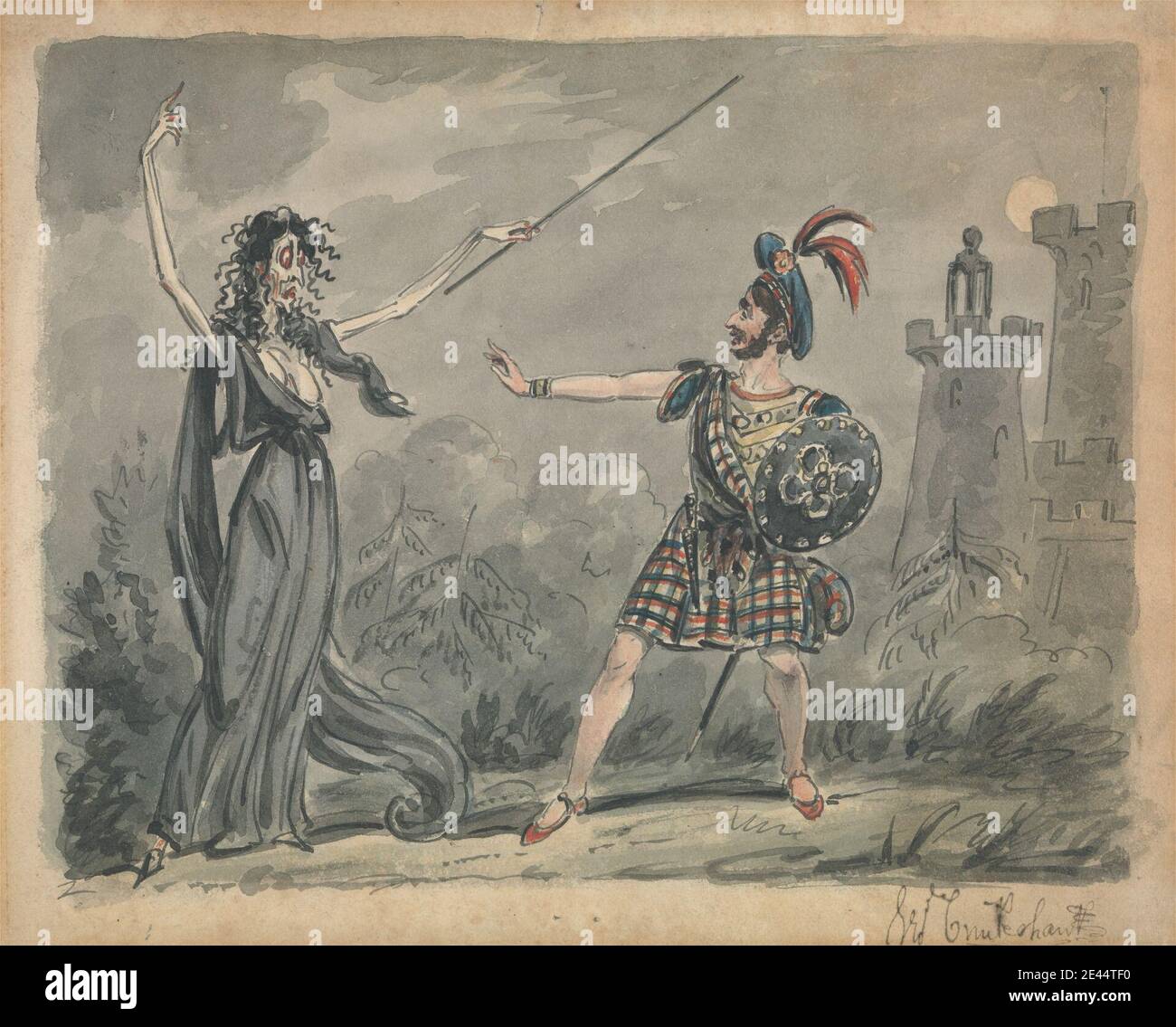 George Cruikshank, 1792â€“1878, British, Macbeth and the Witch, undated ...