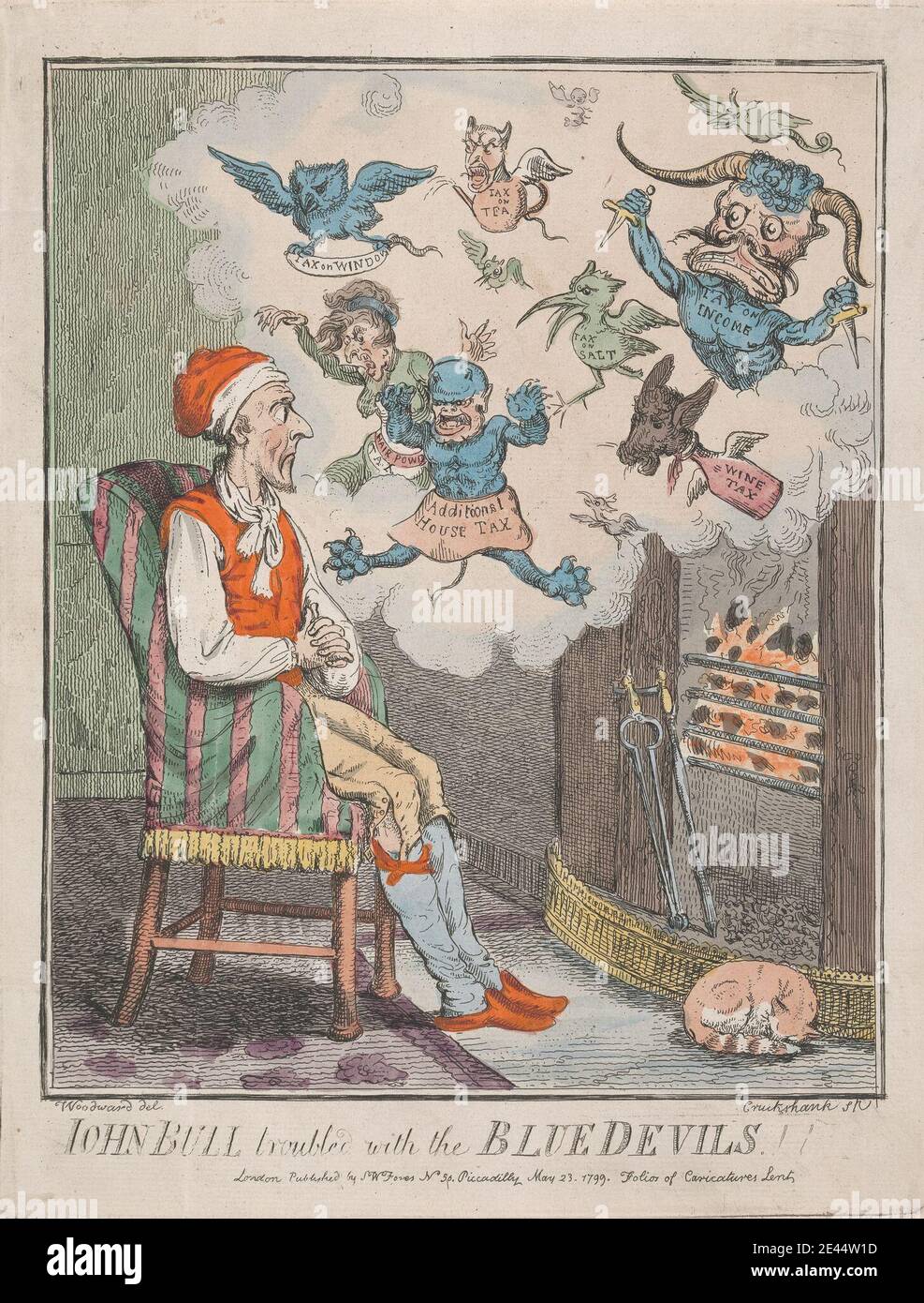 Isaac Cruikshank, 1756â€“1810, British, John Bull Troubled with the ...