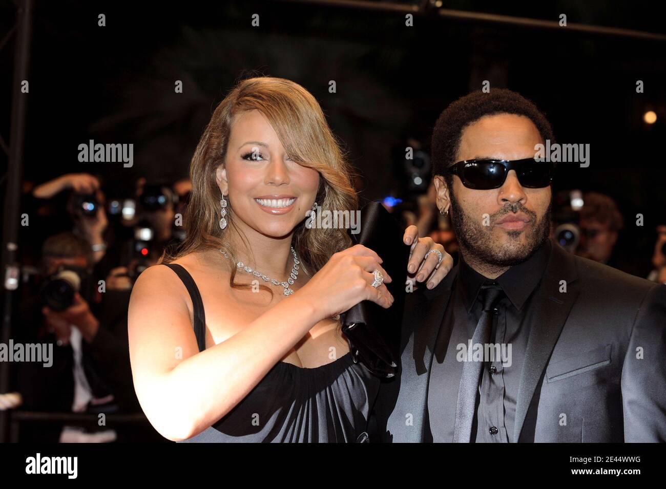 Actress Mariah Carey and Lenny Kravitz arriving to the screening of ...