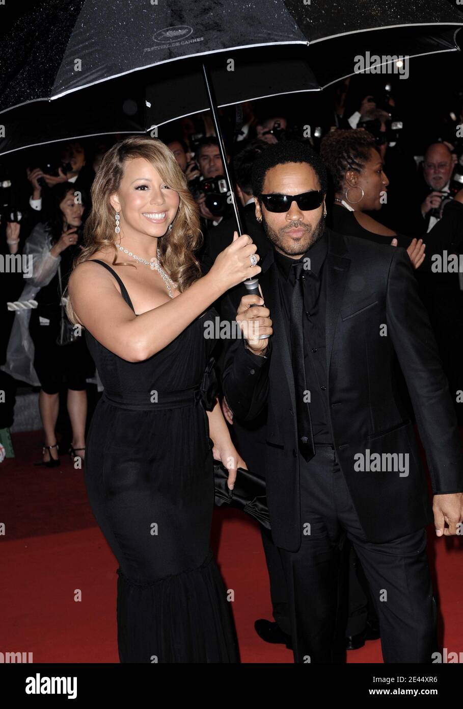 Lenny Kravitz and Mariah Carey attend the screening of Precious at the ...