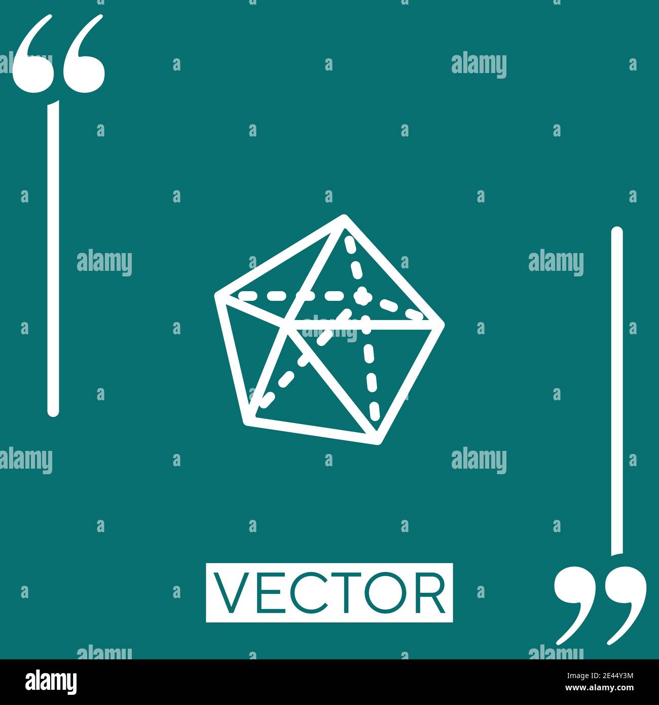 dodecahedron vector icon Linear icon. Editable stroked line Stock ...