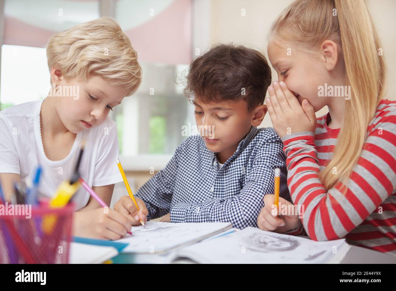 Children Drawing Together