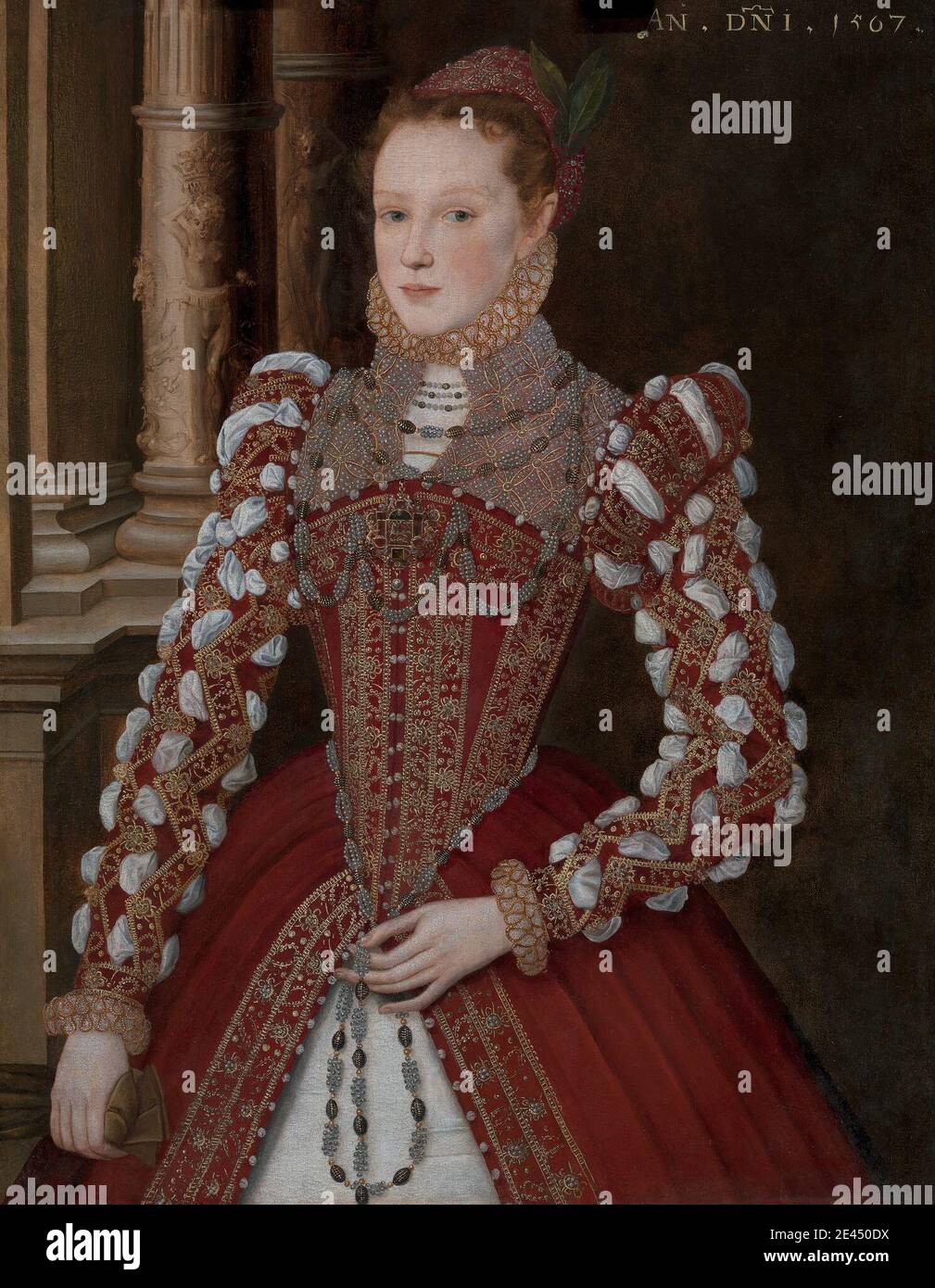 Unknown artist, sixteenth century, Portrait of a Young Woman, 1567. Oil ...