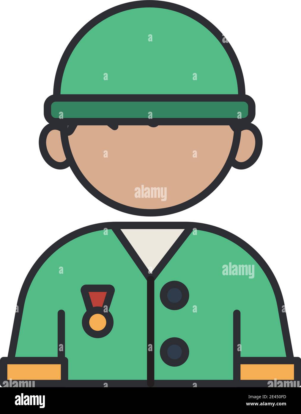 profession military soldier worker avatar fill style icon vector ...