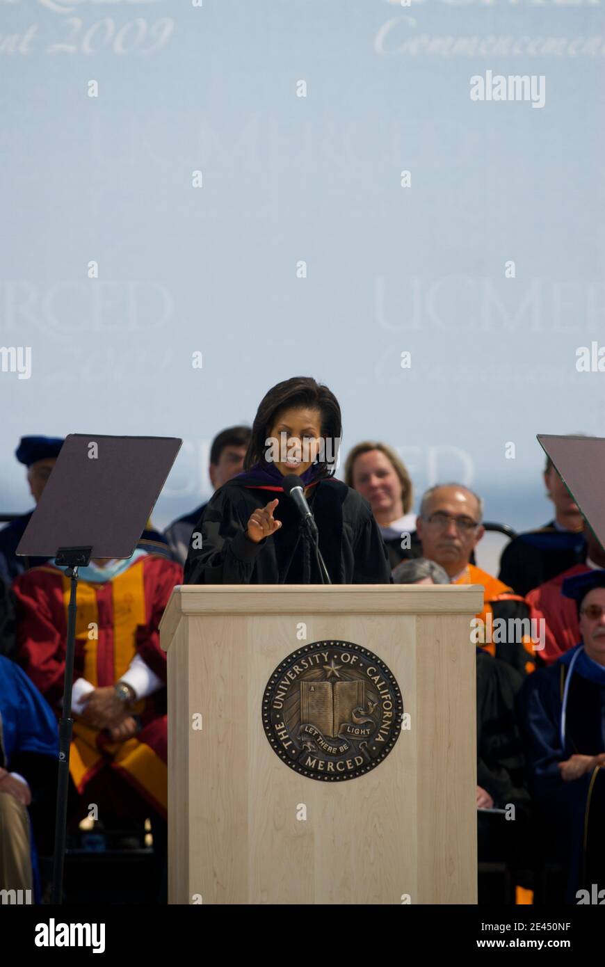First Lady Michelle Obama gives her first commencement speech to the ...