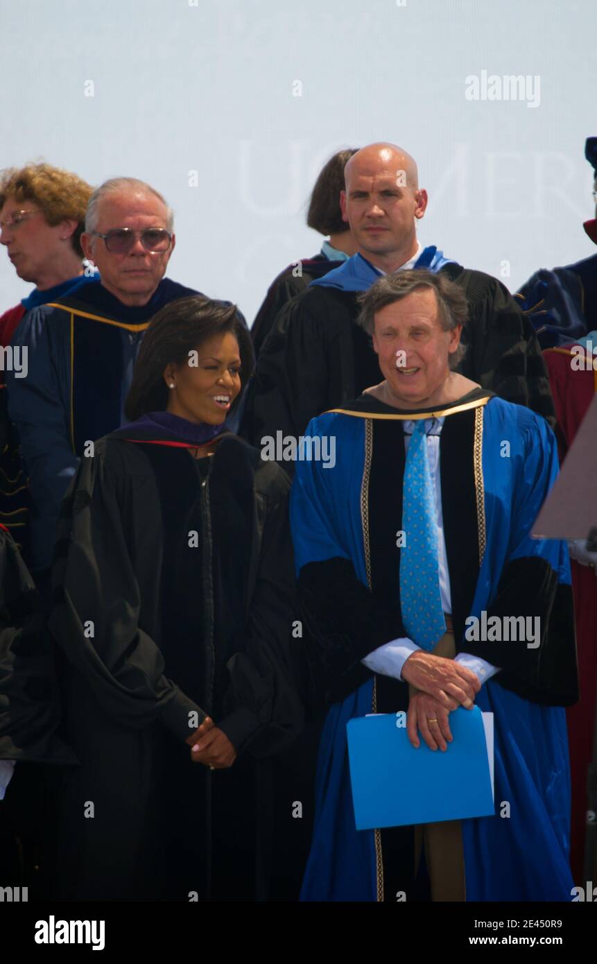 First Lady Michelle Obama gives her first commencement speech to the ...