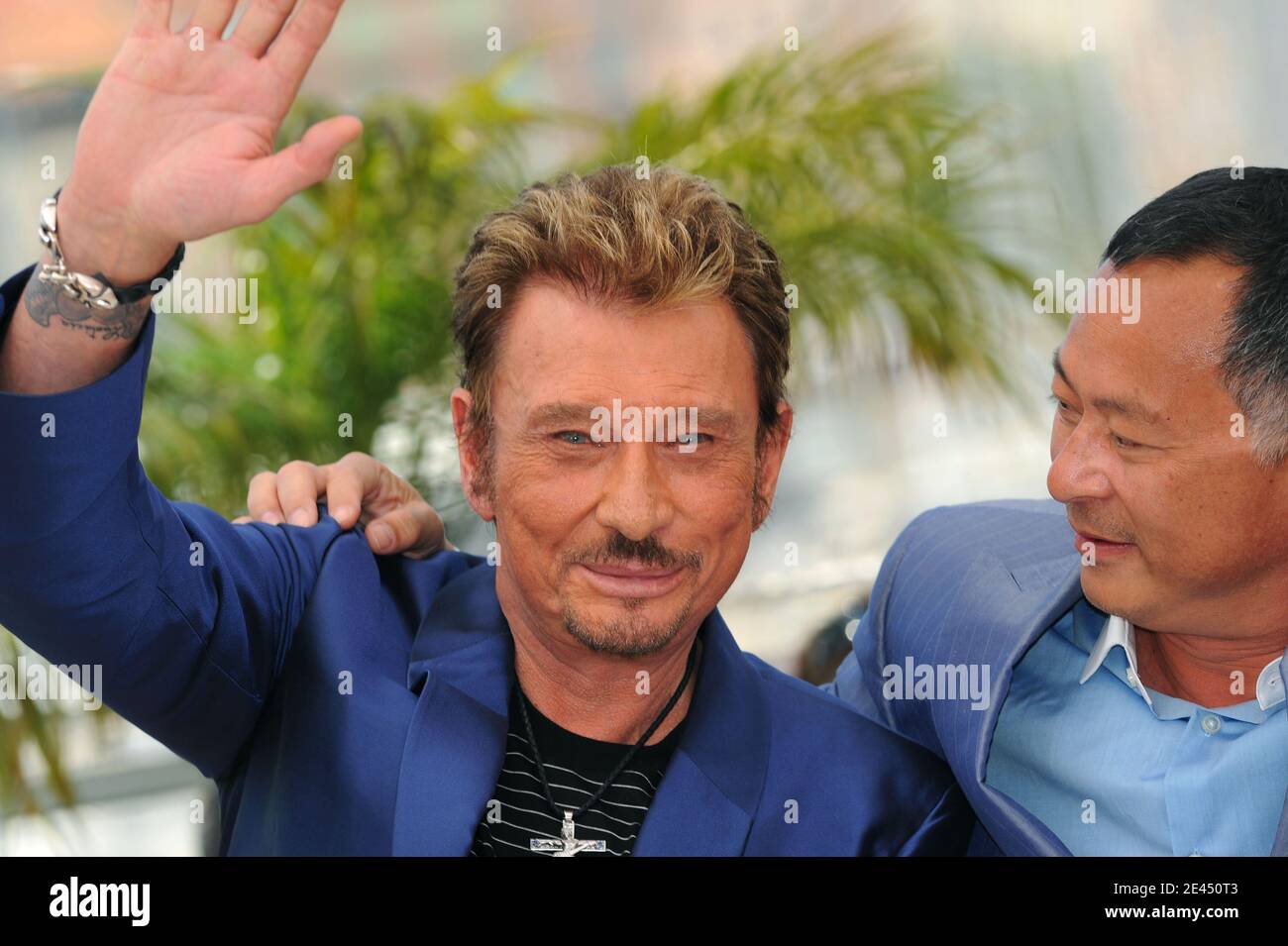 French actor and singer Johnny Hallyday and director Johnnie To of Hong ...