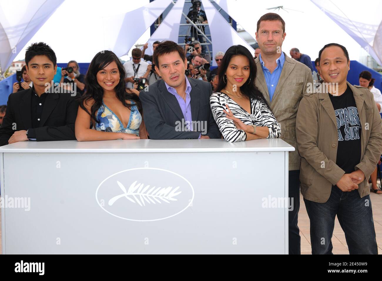 Producers Ferdinand Lapuz and Didier Costet, actress Maria Isabel Lopez, director Brillante ...