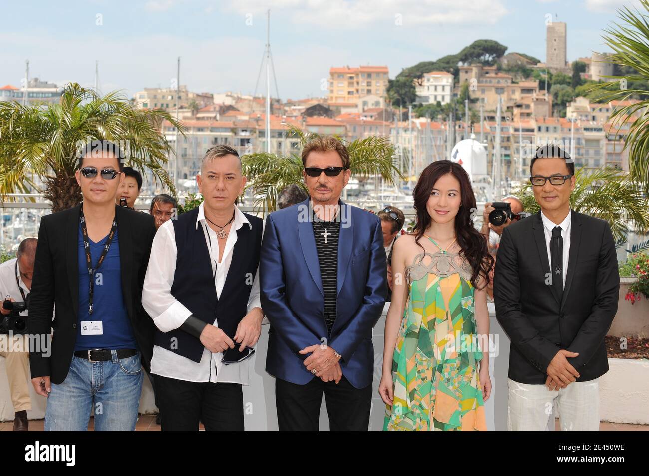 Actors Simon Yam of Honk Kong, director Johnnie To, actors Michelle Ye ...