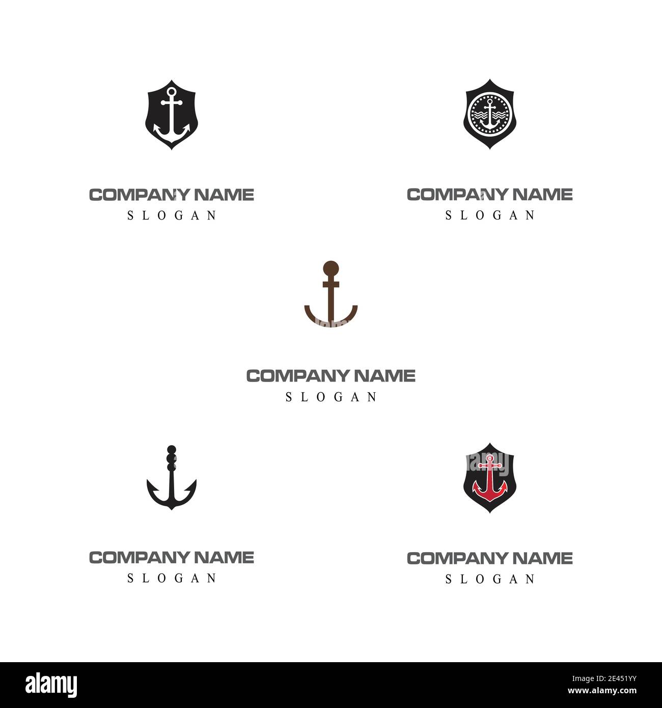 Set Anchor Logo Template vector symbol nature Stock Vector Image & Art ...