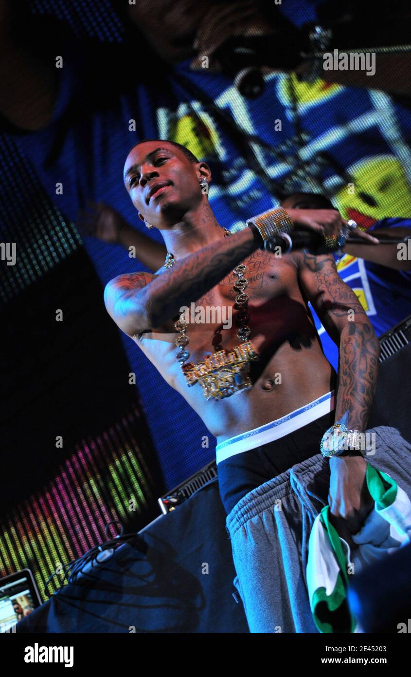 Rapper Soulja Boy performs on stage during Z100's Zootopia 2009 at the ...