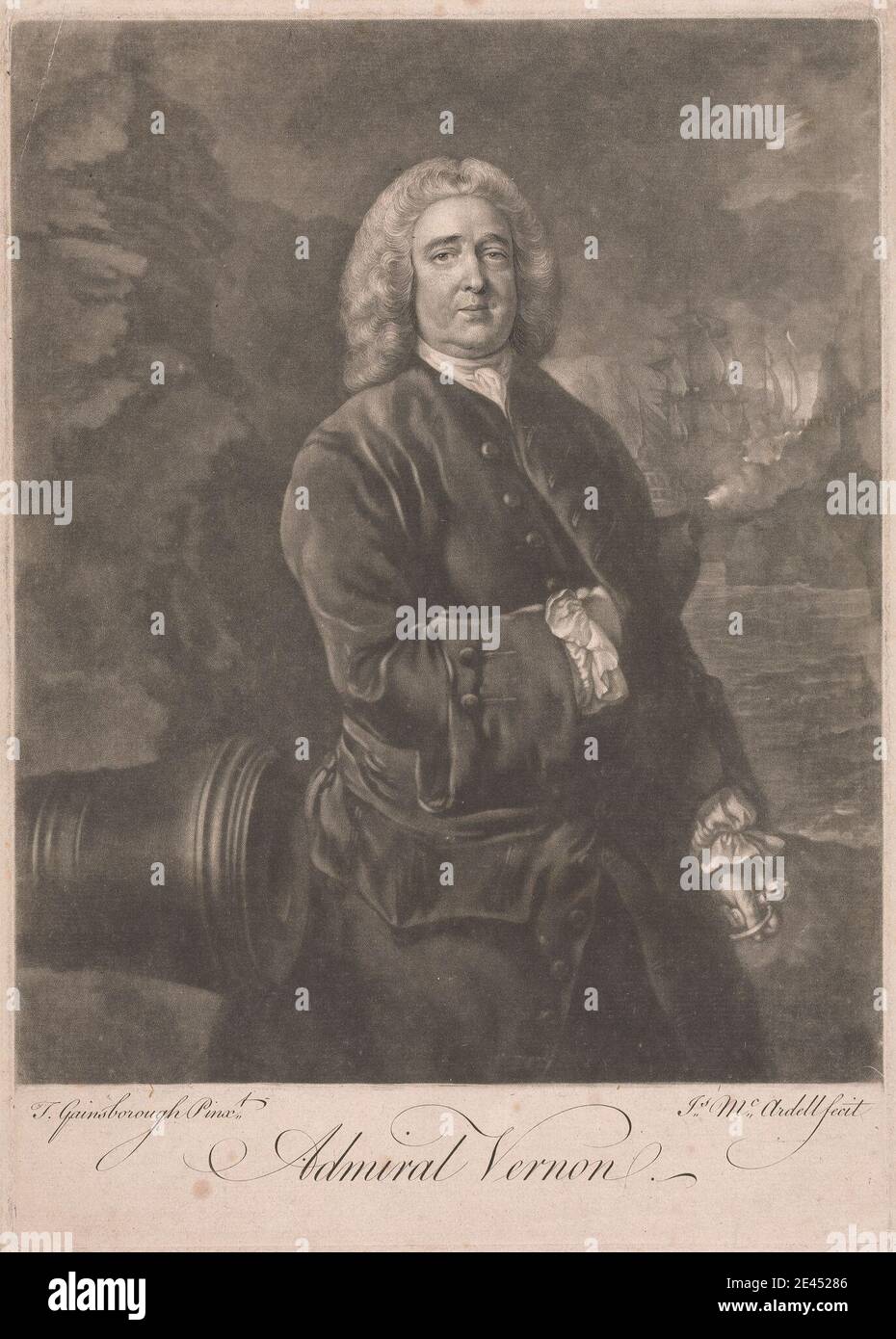 James McArdell, ca. 1729â€“1765, Irish, Admiral Edward Vernon ...