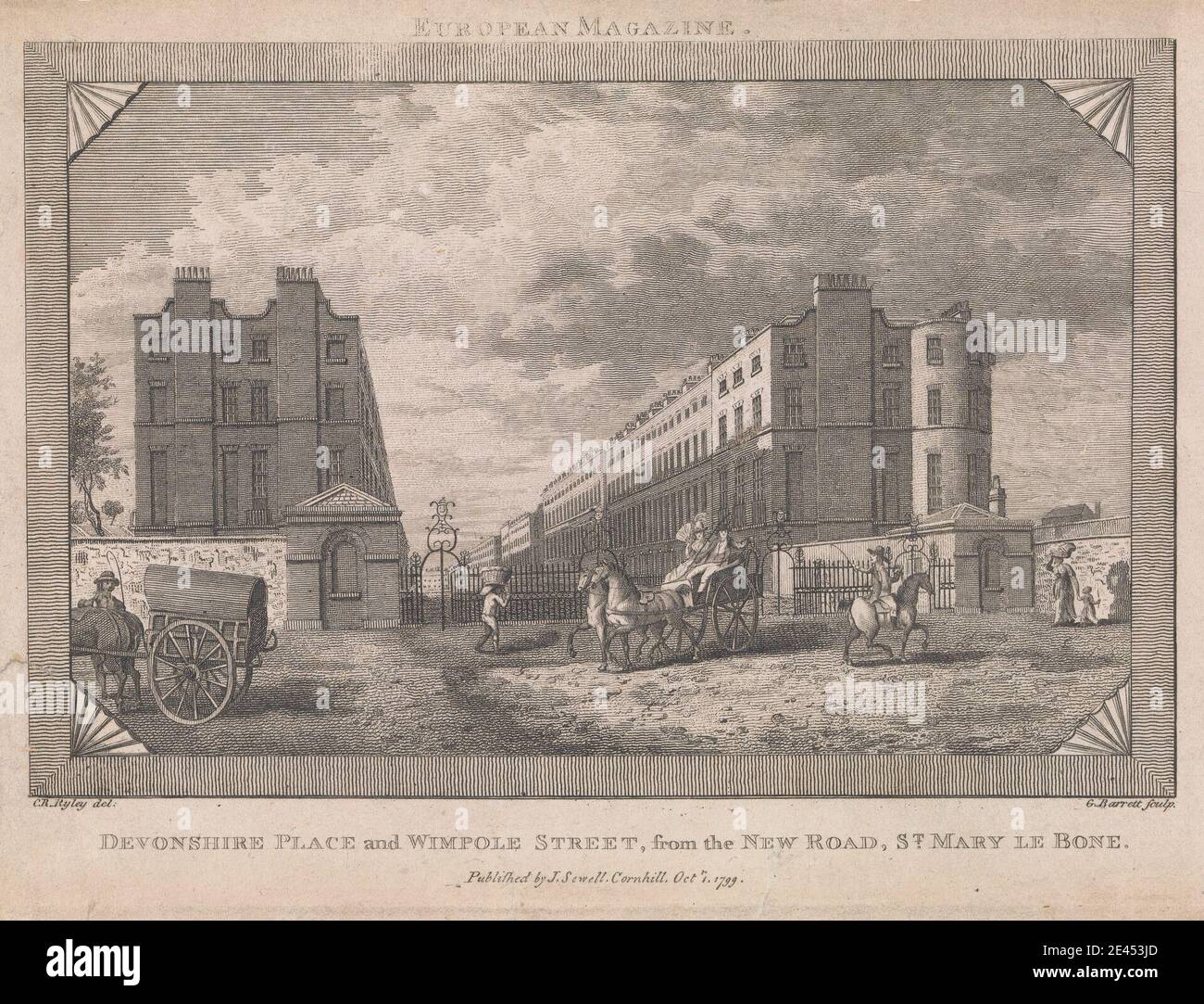 George Barret Jr., 1767â€“1842, British, Devonshire Place and Wimpole ...