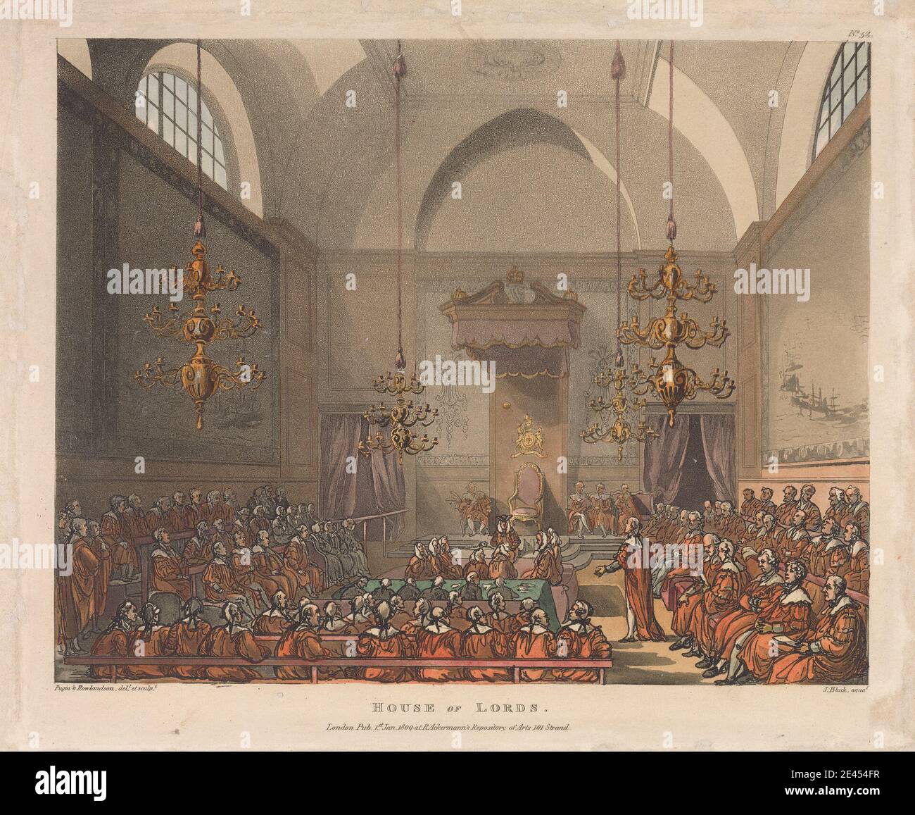 Thomas Rowlandson, 1756â€“1827, British, House of Lords, 1809. Aquatint ...