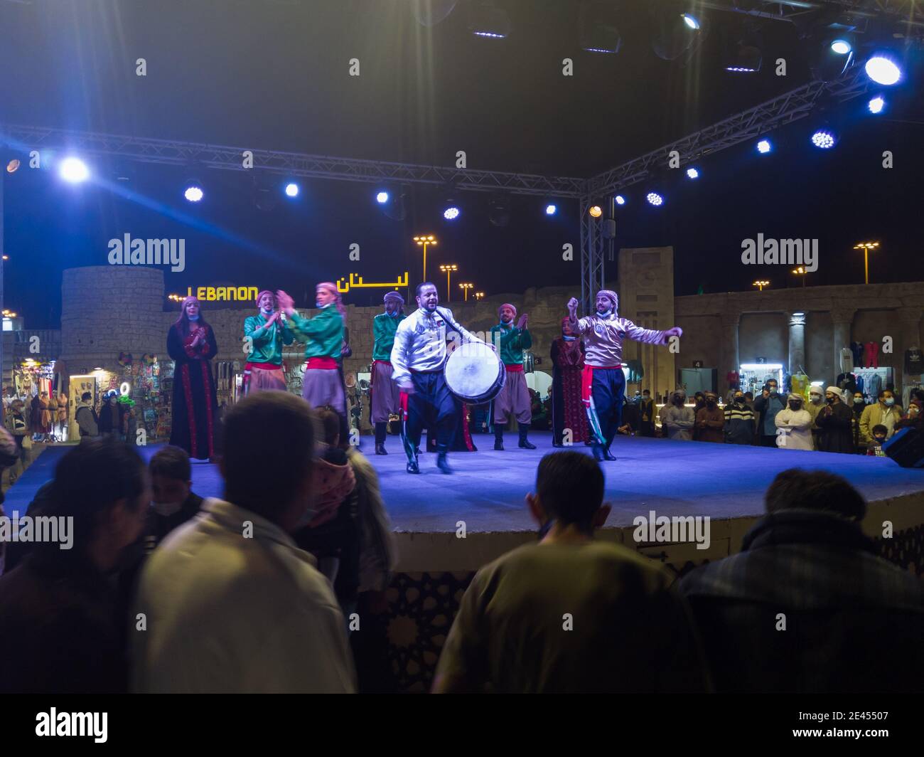 Live performance of Jordanian traditional Dabke dance and art in Sheikh ...