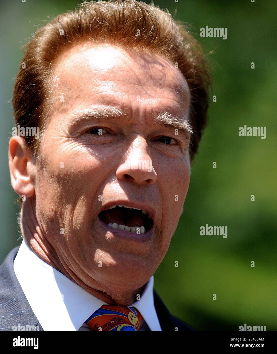 California Governor Arnold Schwarzenegger attends a press conference ...