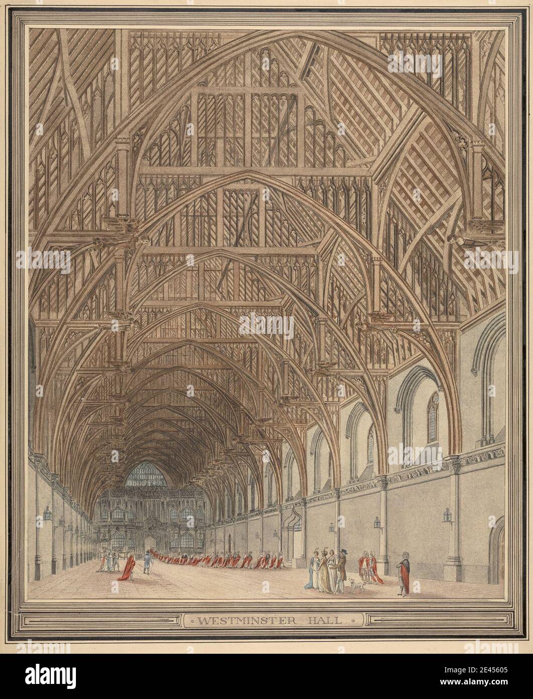 George Hawkins, 1819â€“1852, British, Westminster Hall. Etched outline ...