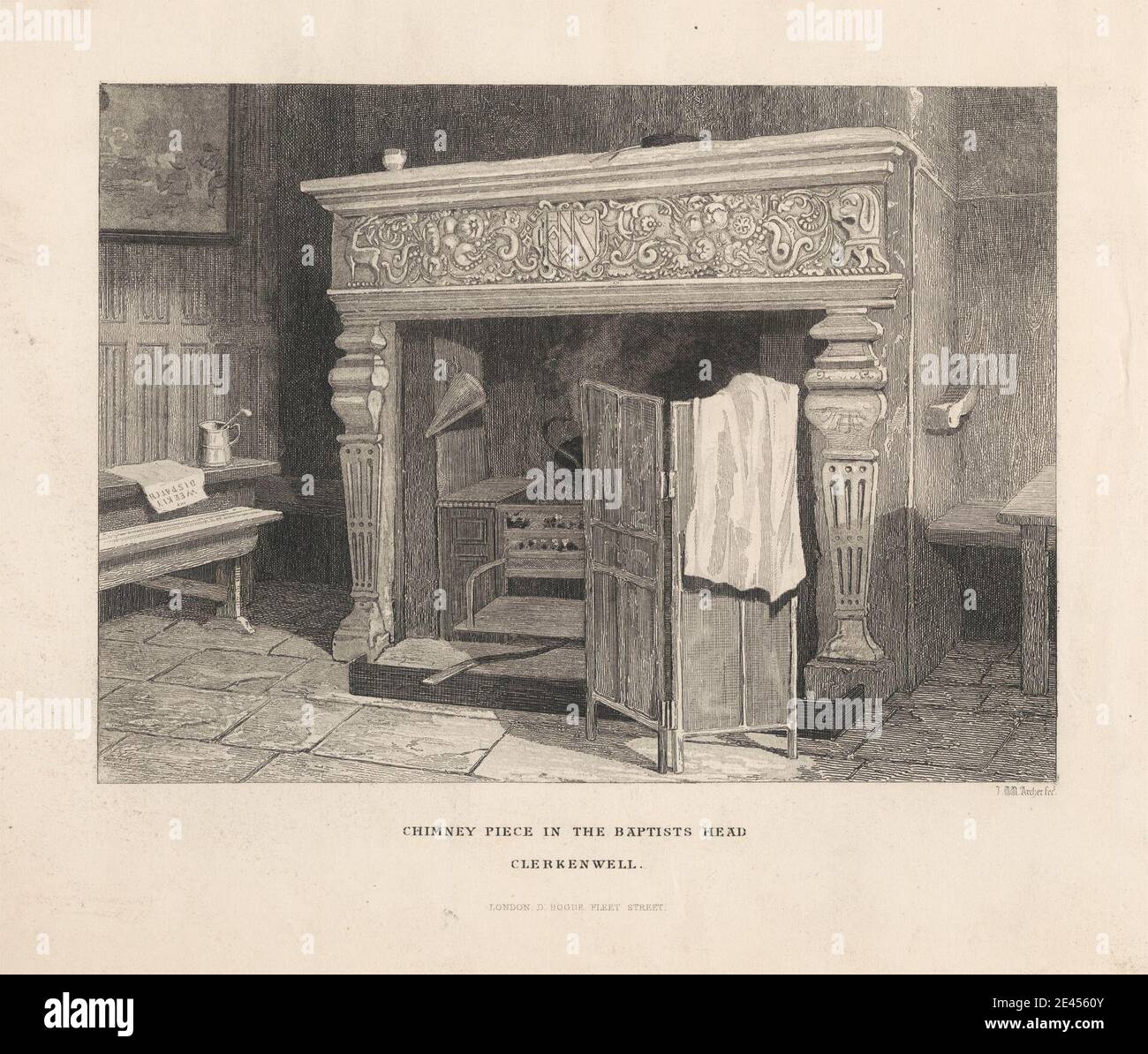 Print made by John Wykeham Archer, 1808â€“1864, British, Chimney Piece ...