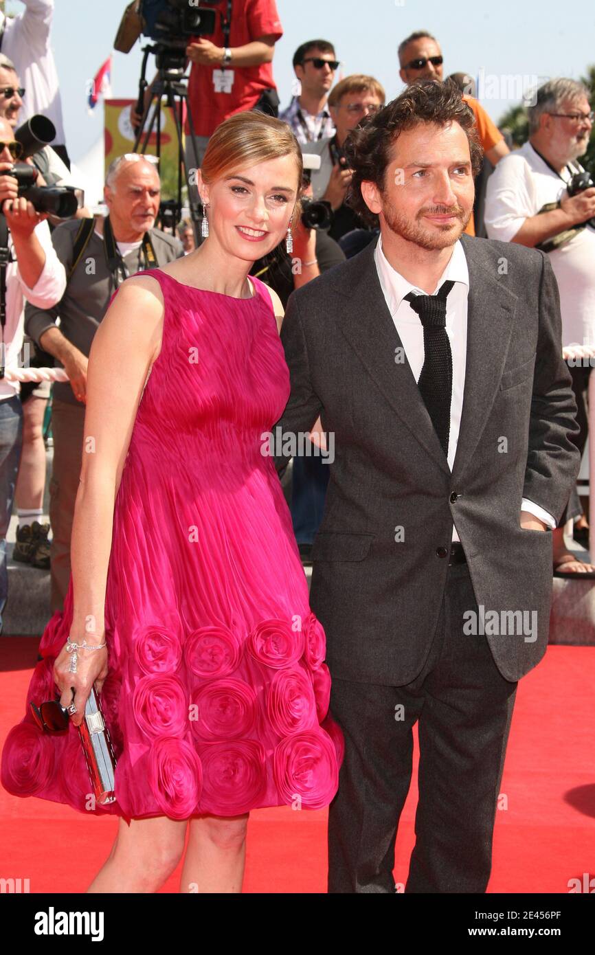 Anne Consigny and Edouard Baer arriving on the red carpet before the ...