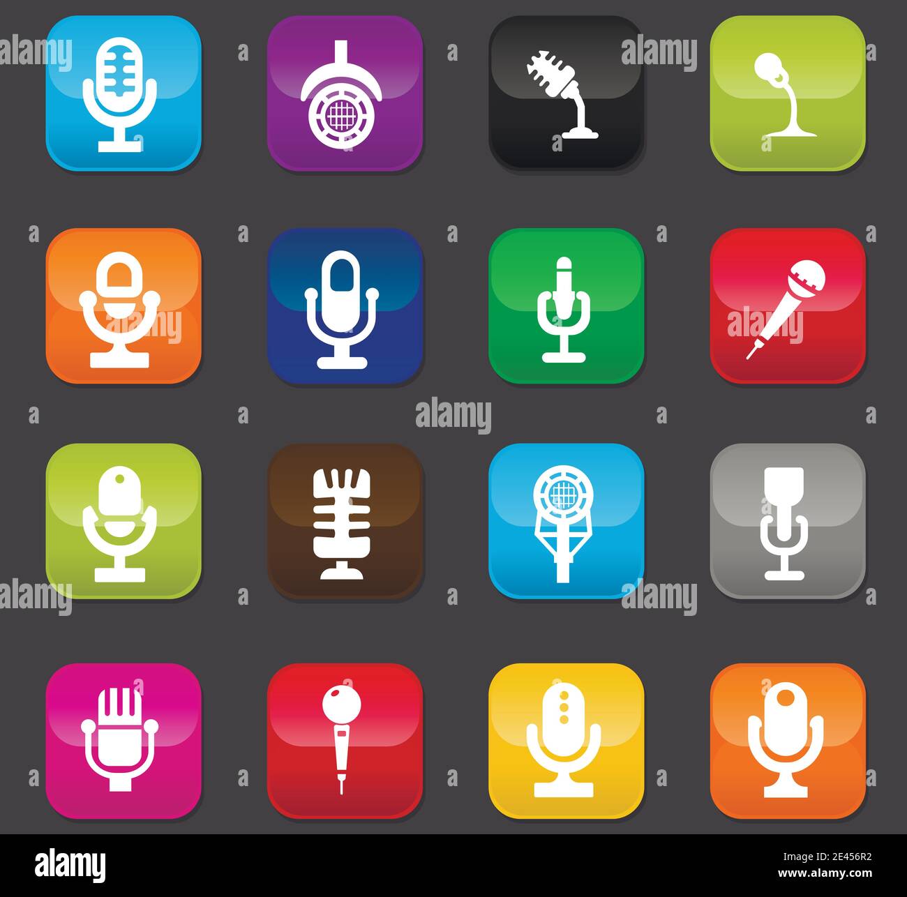 Microphone icons set Stock Vector Image & Art - Alamy