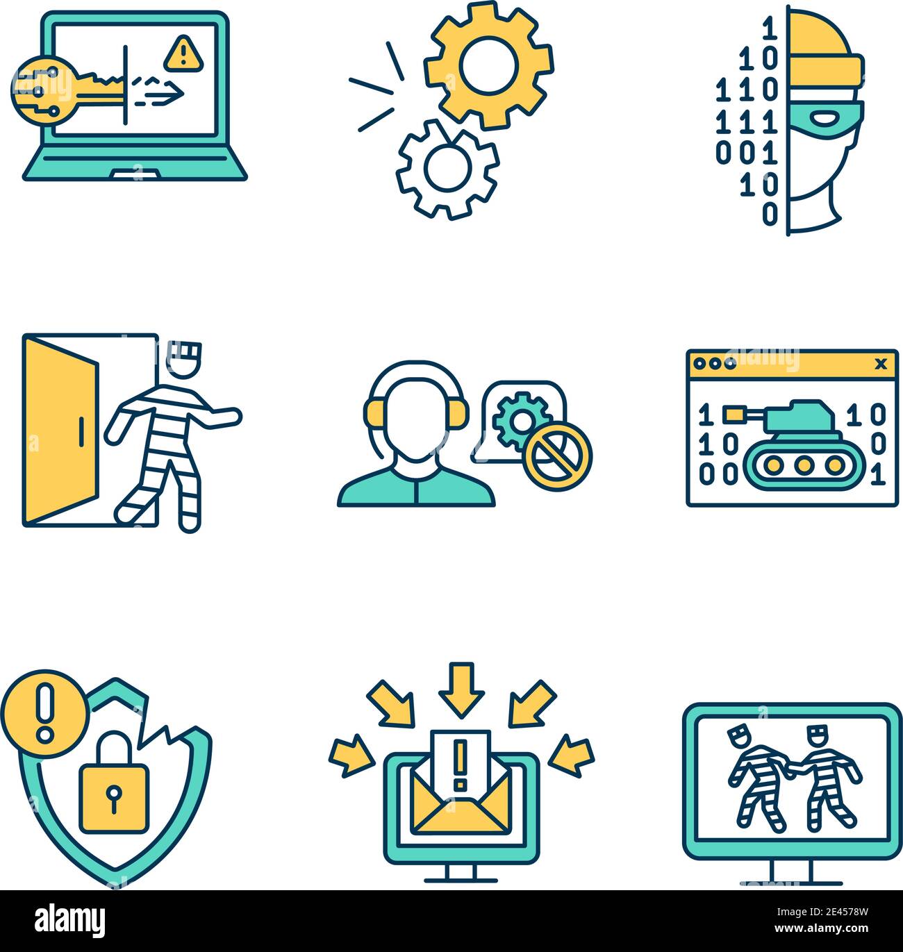 Cybersecurity RGB color icons set Stock Vector Image & Art - Alamy