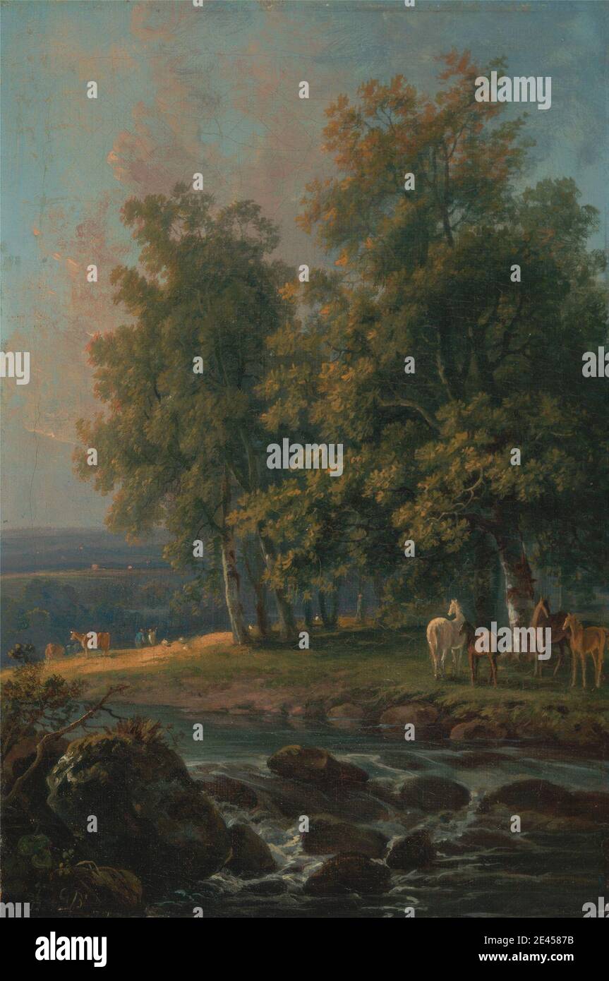 George Barret RA, ca. 1728/32â€“1784, Irish, Horses and Cattle by a ...