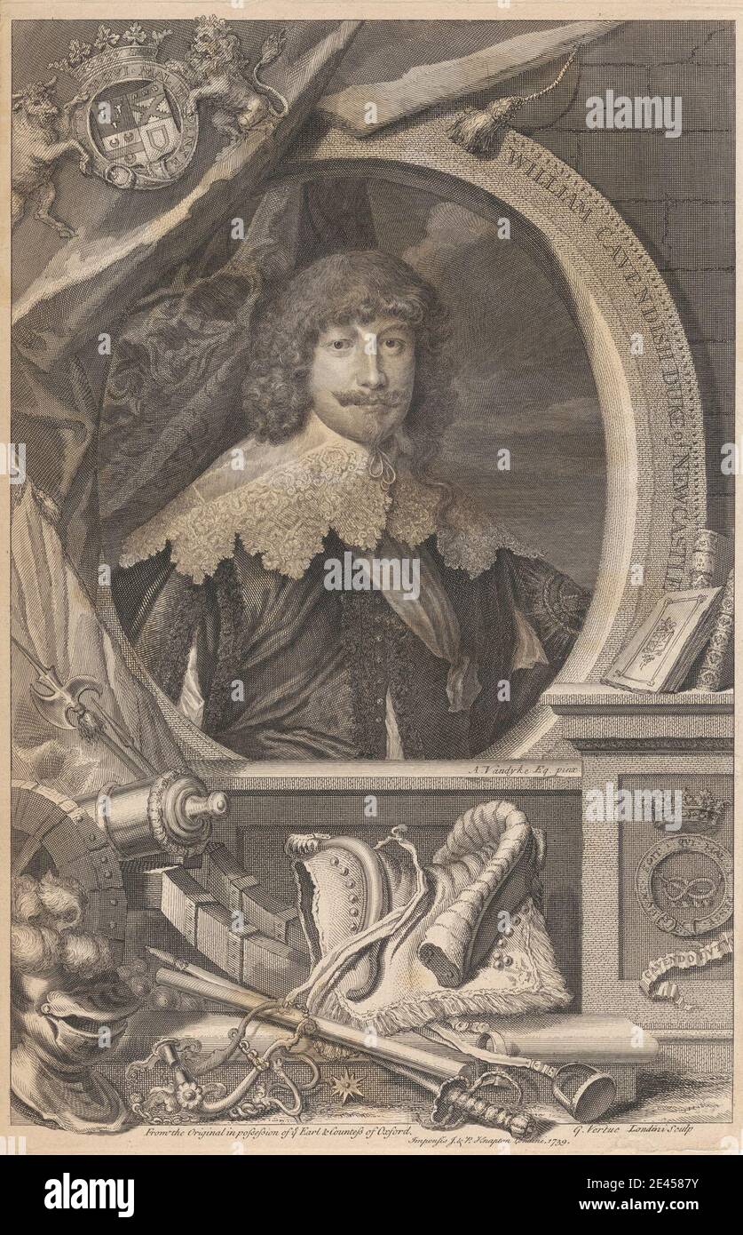 Print made by George Vertue, 1684â€“1756, British, William Cavendish of ...