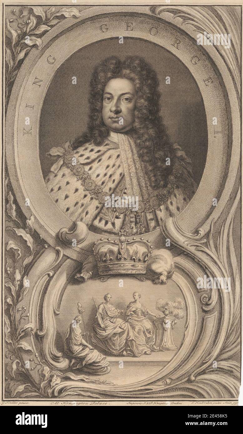 Print made by Jacobus Houbraken, 1698â€“1780, Dutch, King George I ...