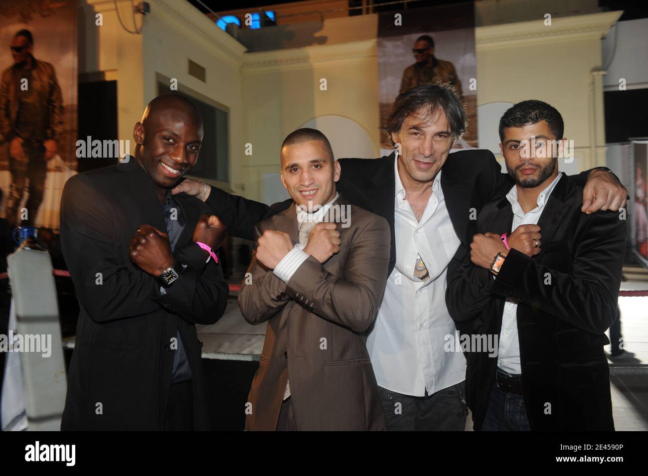 EXCLUSIVE - Stephane Ferrara (C) attending the Christian Audigier ...