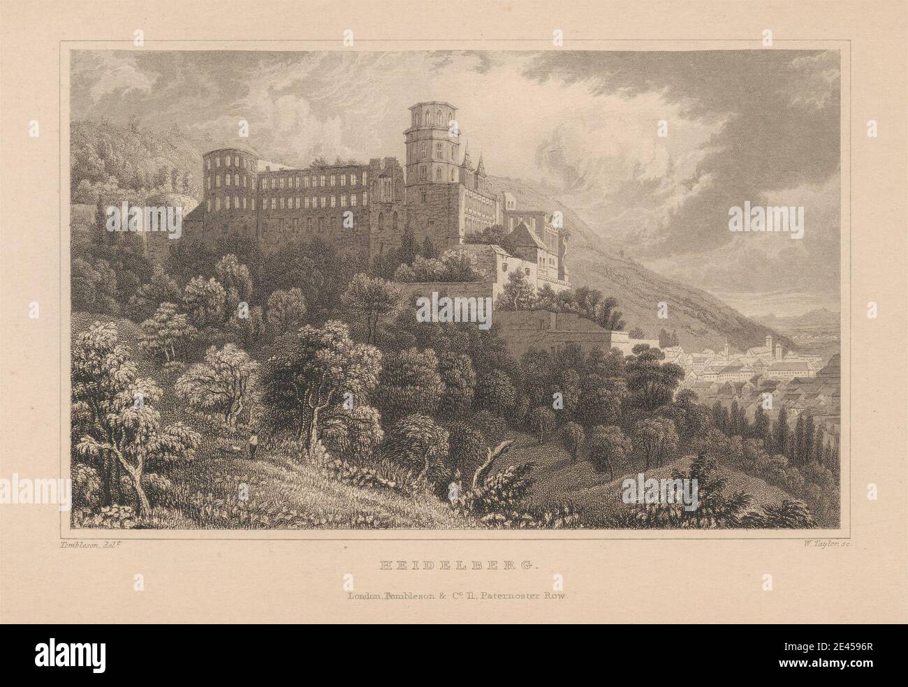 Print made by William Deane Taylor, 1794â€“1857, Heidelberg, 1845 ...