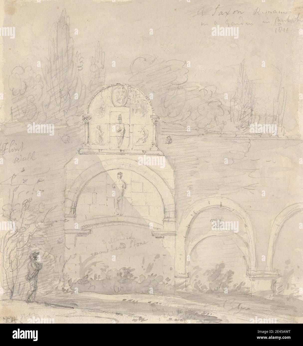Capt. Thomas Hastings, 1778â€“1854, British, Saxon Remains in a Garden ...