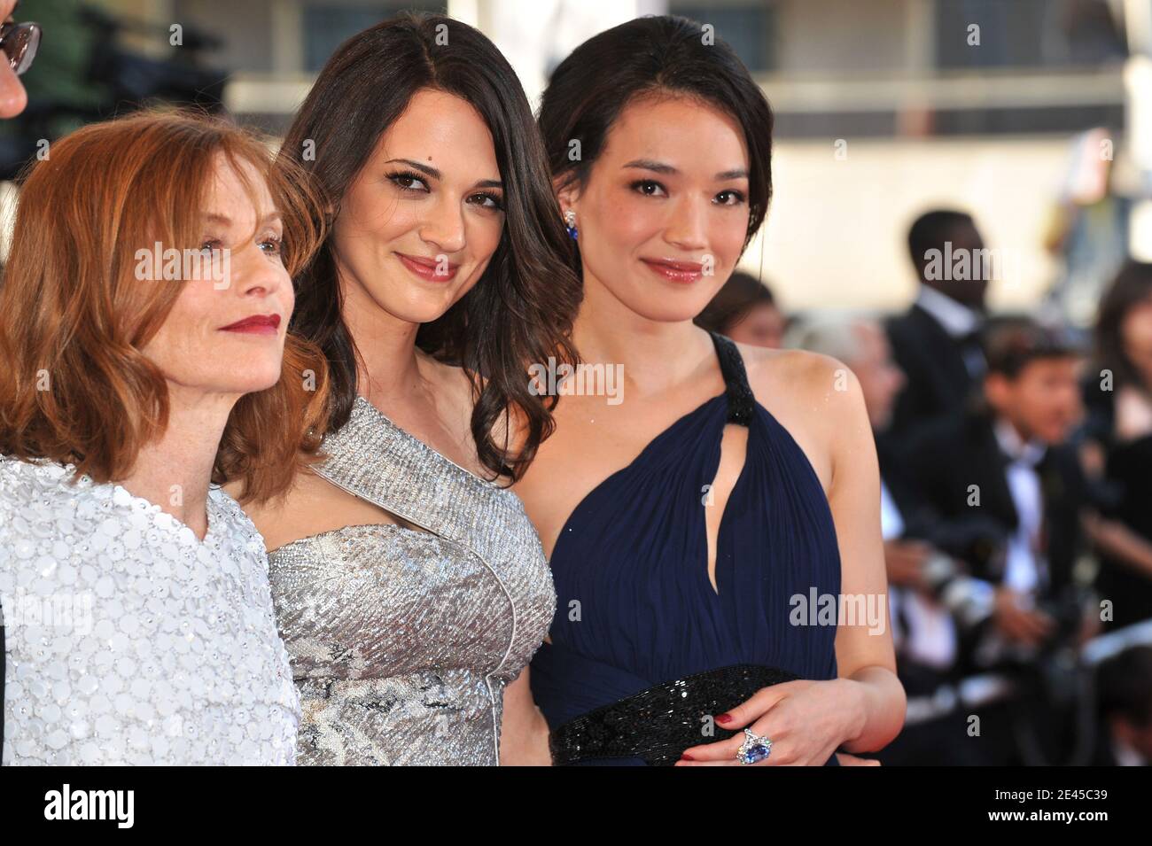 Isabelle Huppert, Asia Argento and Shu Qi arriving for the screening of ...