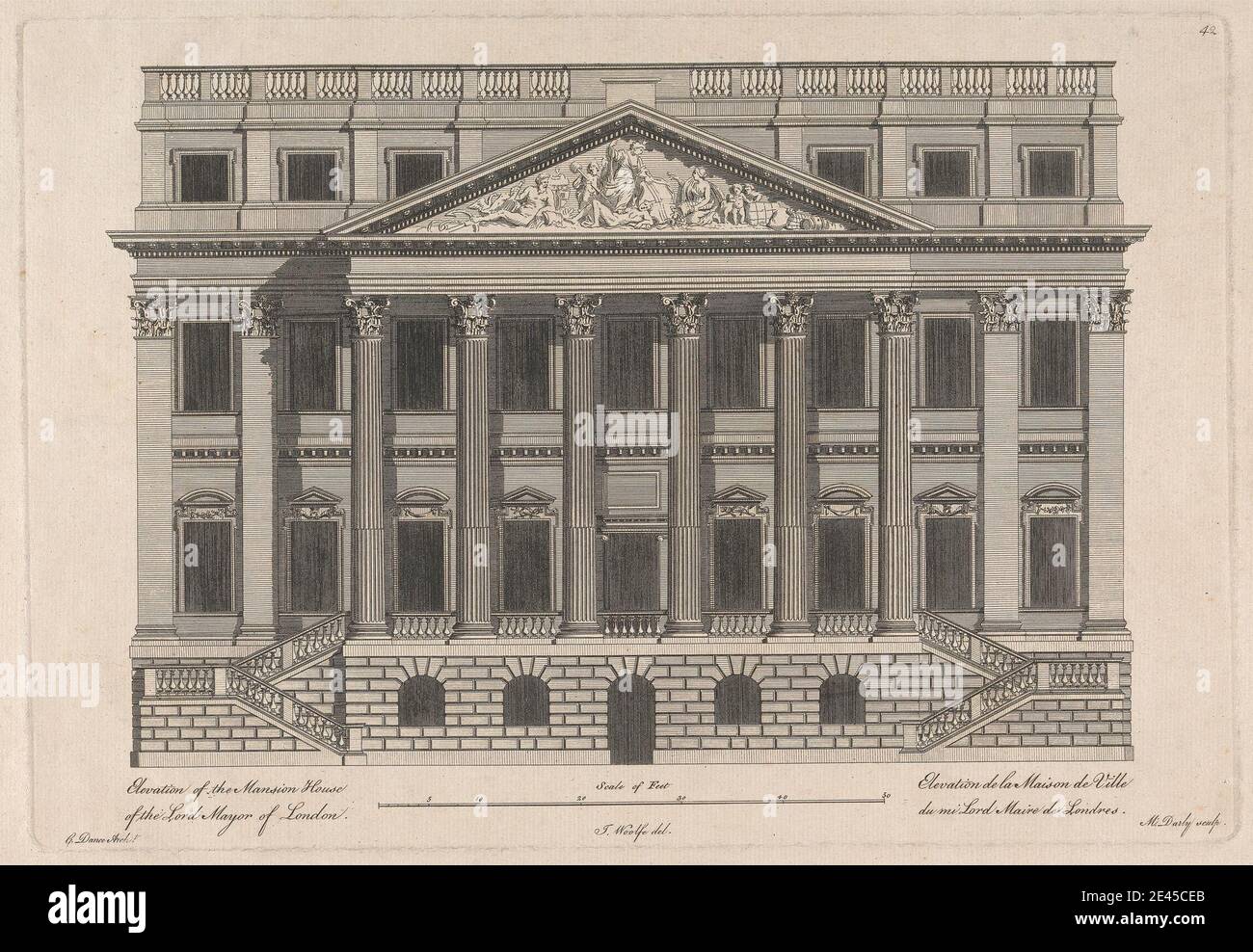 Matthew Darly, active 1754â€“1778, Elevation of the Mansion House ...