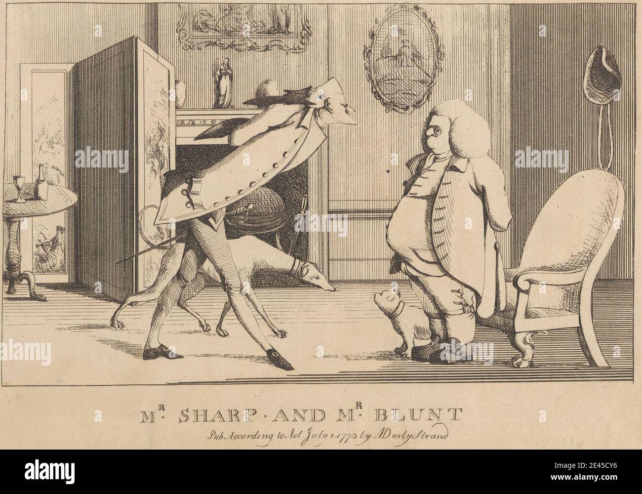 Published by Matthew Darly, active 1754â€“1778, Mr. Sharp and Mr. Blunt ...