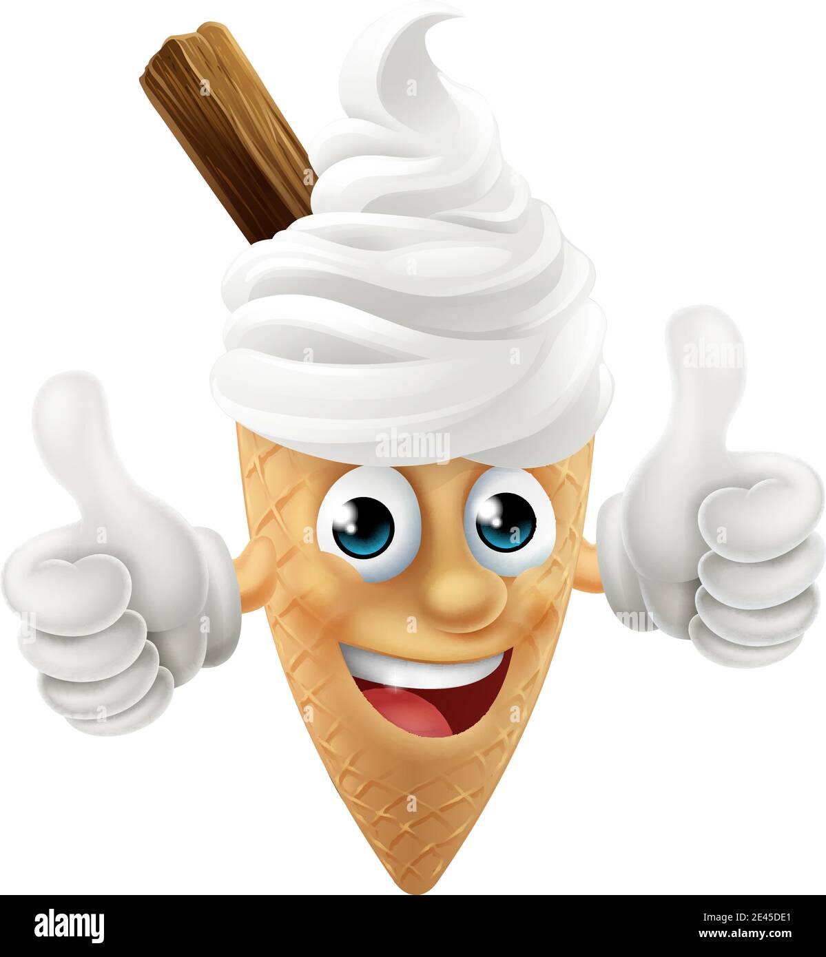 Ice Cream Cone Cartoon Character Mascot Thumbs Up Stock Vector Image ...