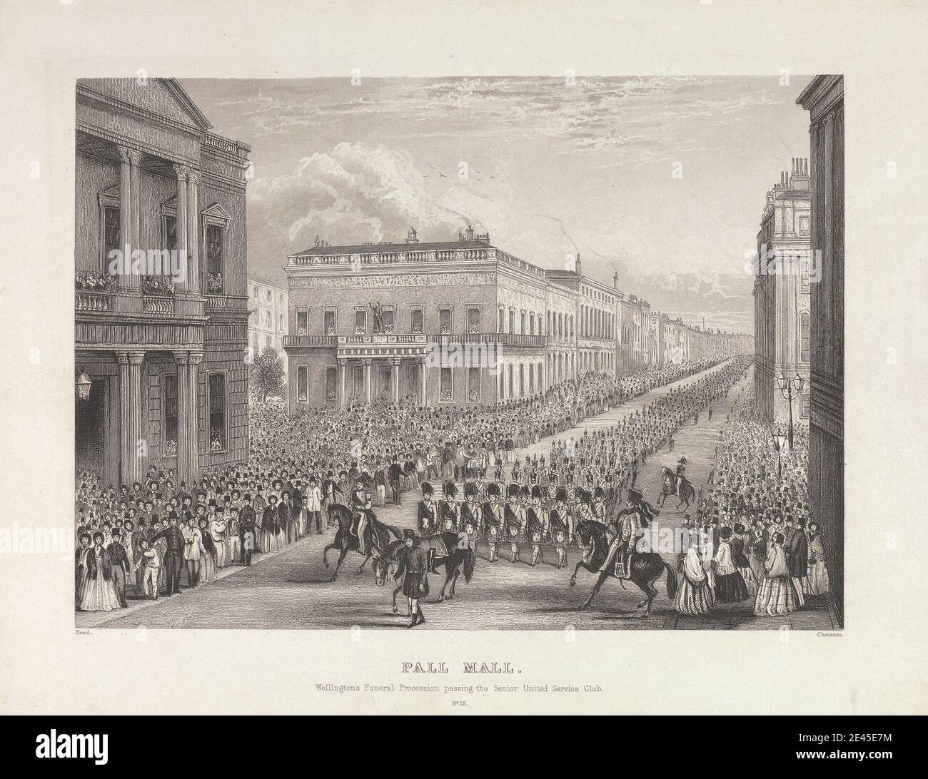 Chavane, active ca. 1850, Pall Mall- Wellington's Funeral Procession ...