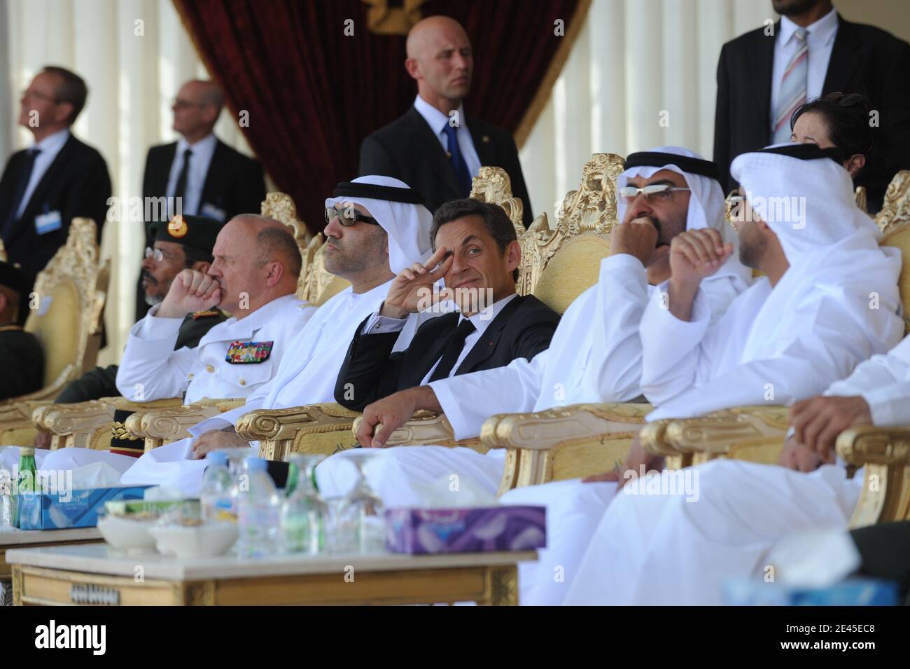 French President Nicolas Sarkozy and Sheik Mohammed Bin Zayed visit the ...
