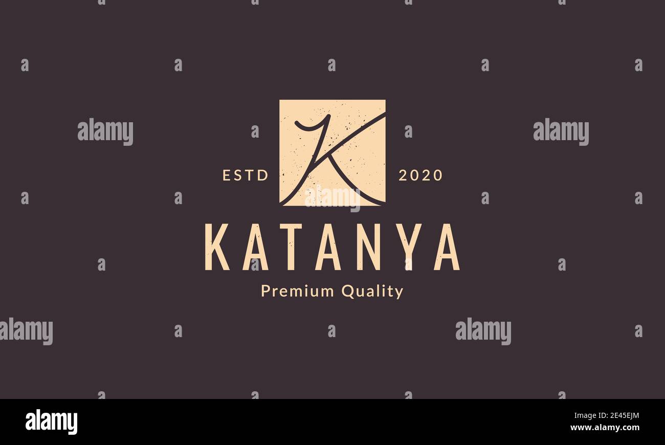 signature letter k square vintage logo symbol icon vector graphic ...