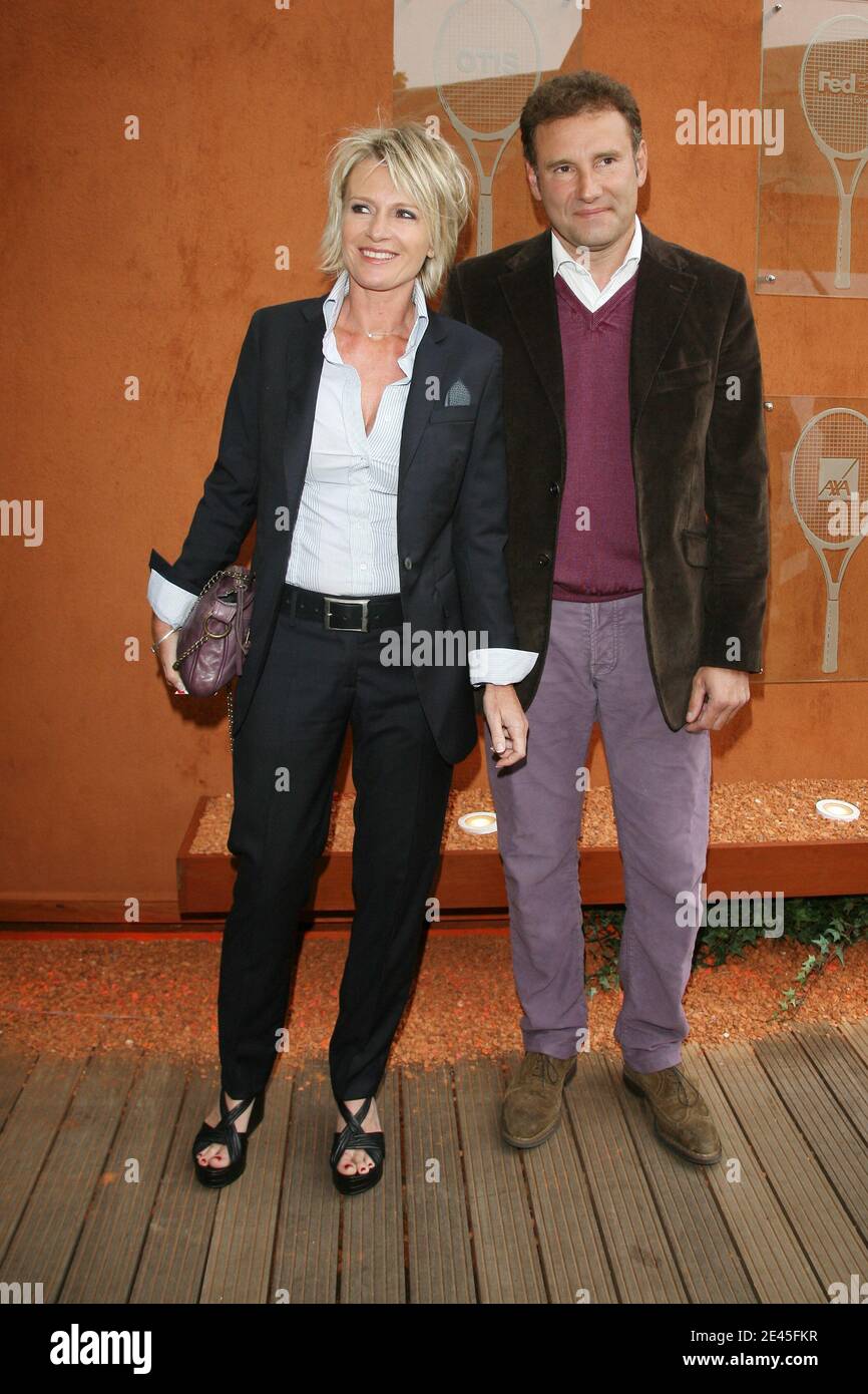Sophie Davant and Pierre Sled arriving at the VIP area 'Le Village ...