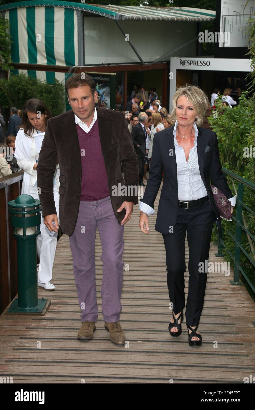 Sophie Davant and Pierre Sled arriving at the VIP area 'Le Village ...