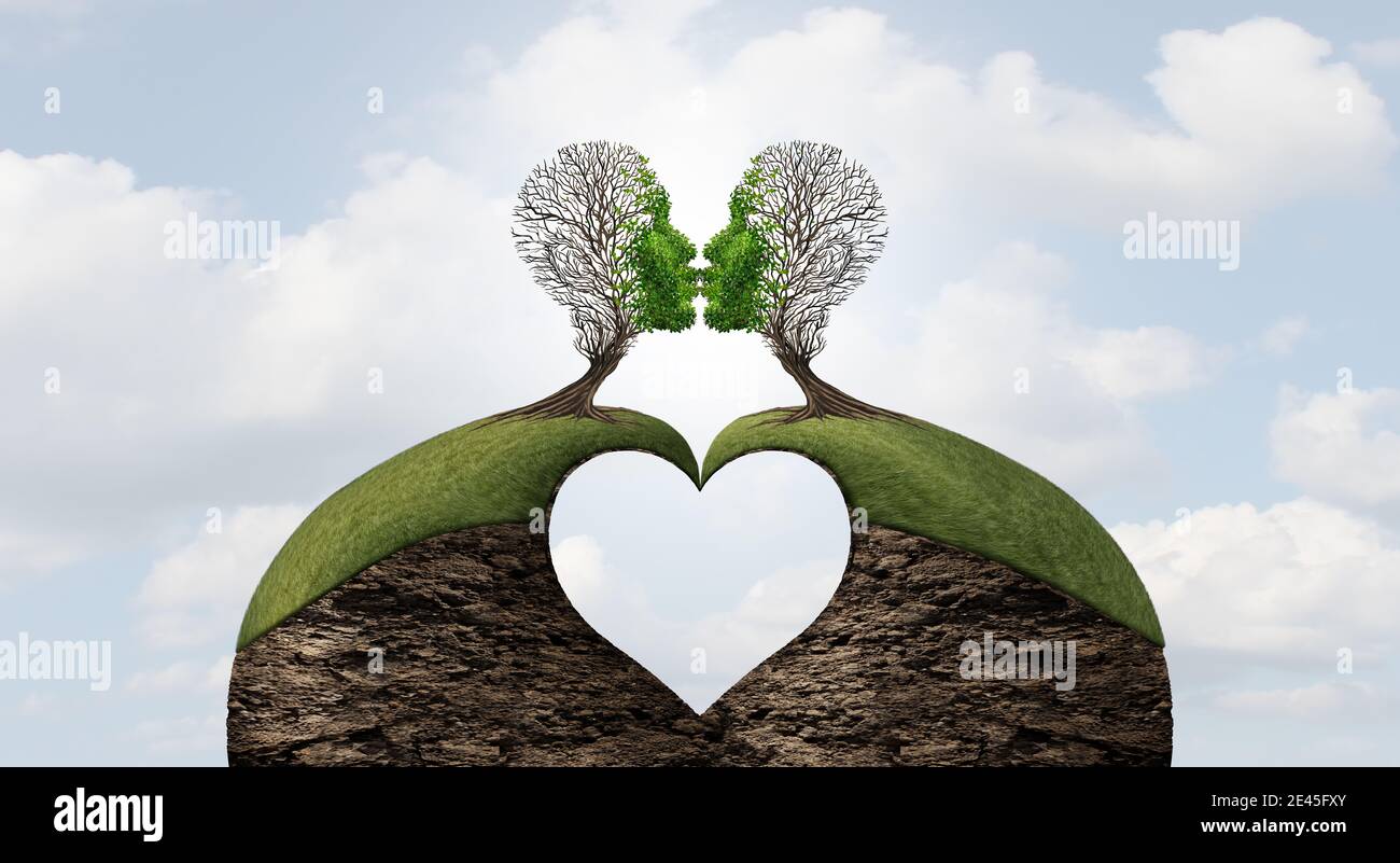 United love valentine concept with a heart shape and the power of ...